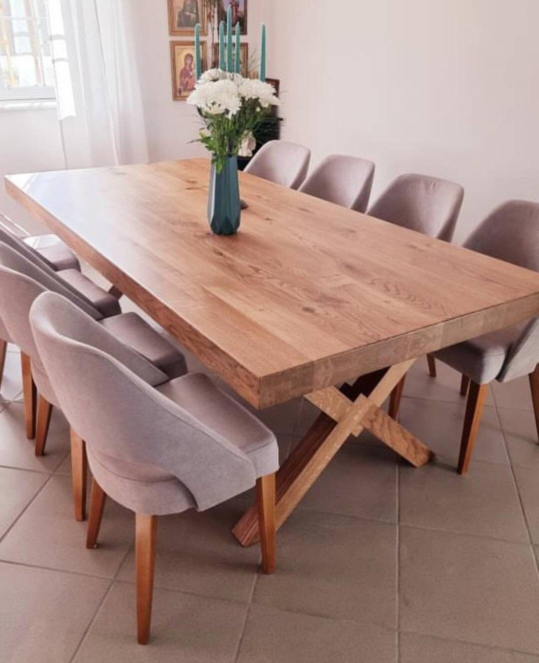 RUSTIC DINING TABLE, Massive Dining Table, Oak Dining Table, Natural ...