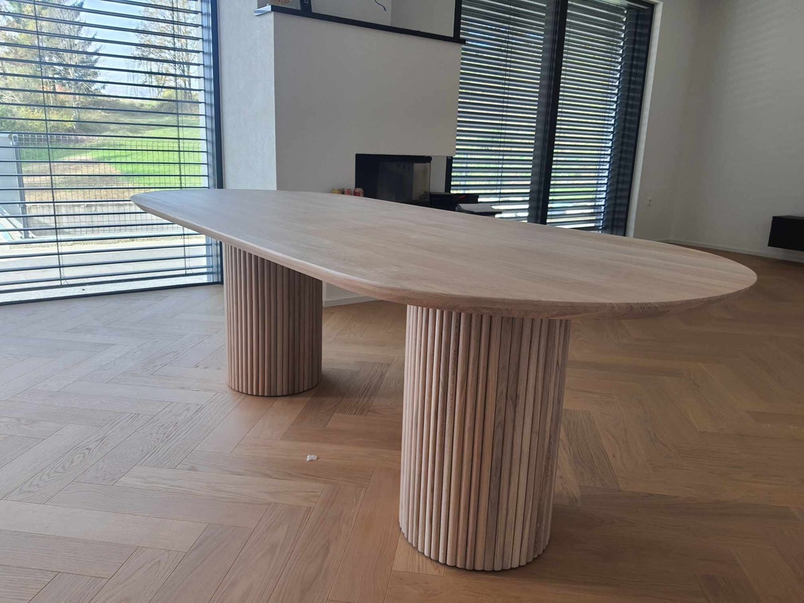 Oak Wood Dining Table Scandinavian Style - Etsy