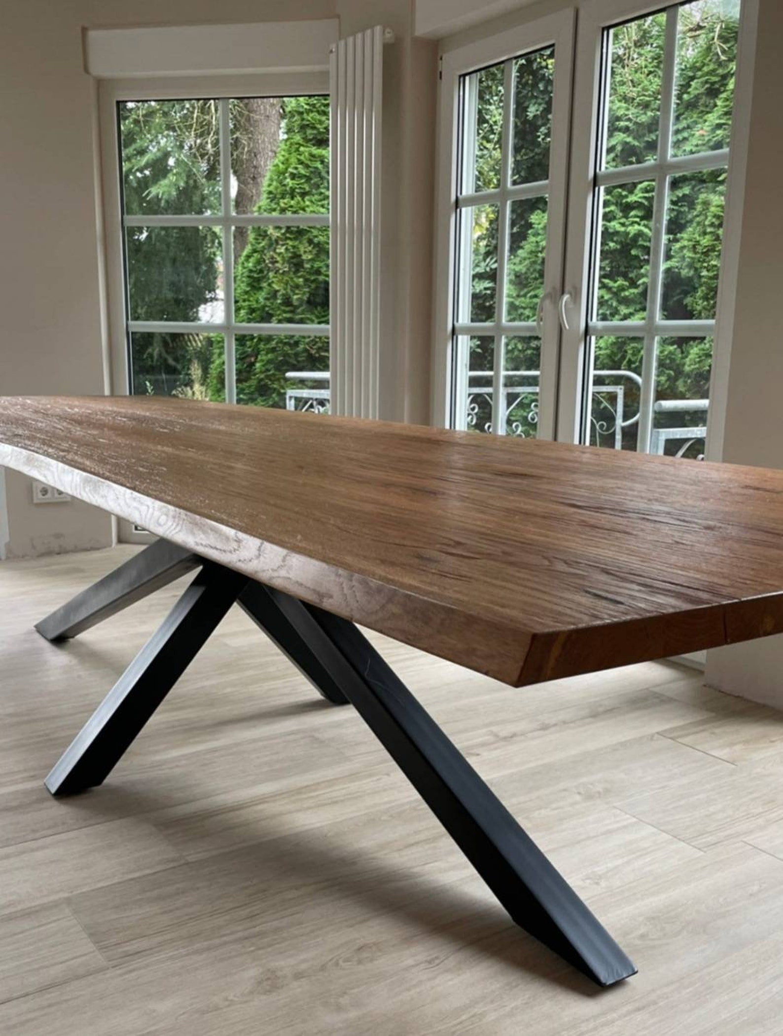 OAK DINING TABLE Solid Wood Dining Table Home Office Table Farmhouse ...