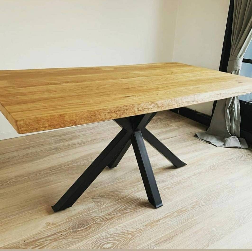 WOODEN DINING TABLE, Live Edge Wood Table, Minimal Wood Table, Straight ...