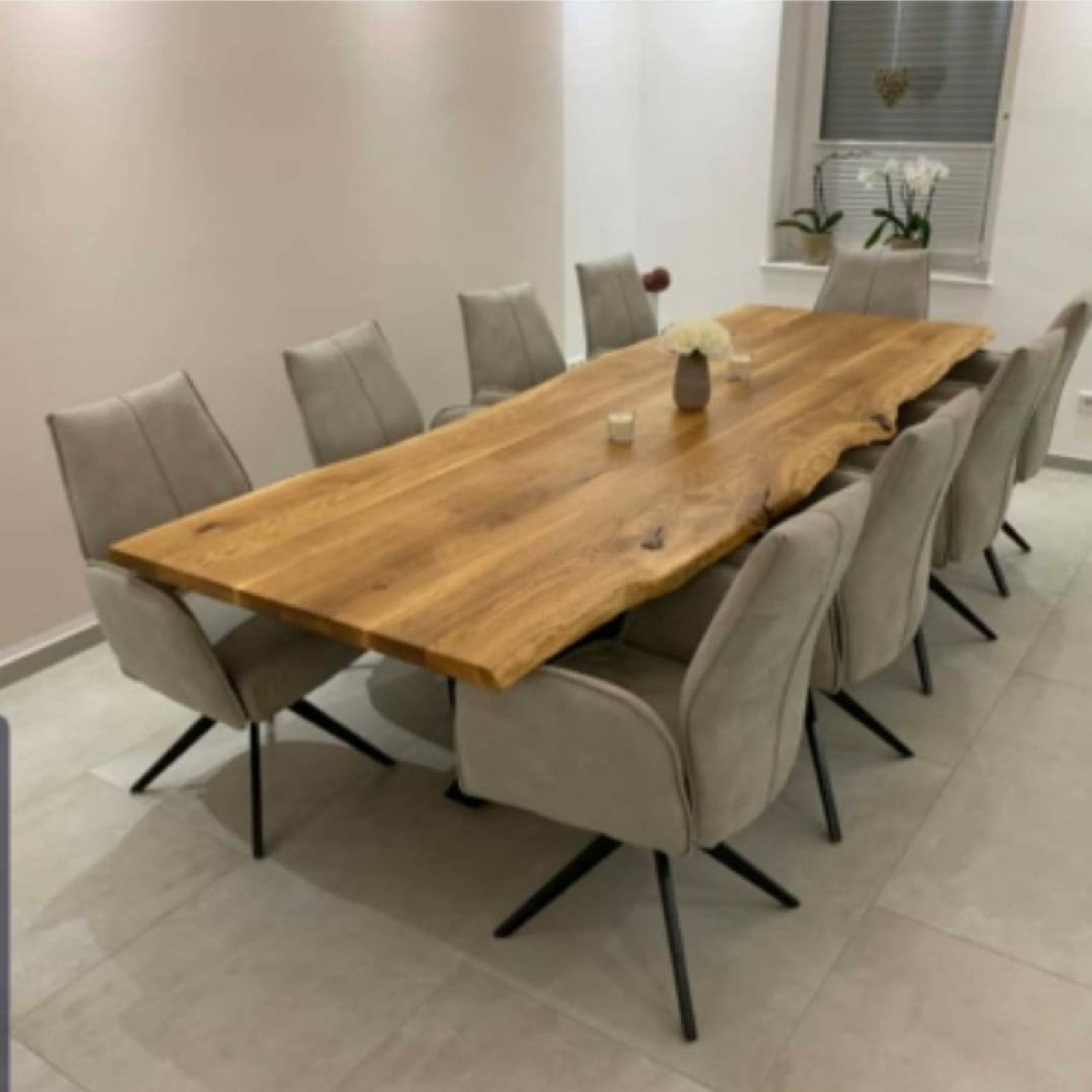 GRANDE TABLE EN CHÊNE, Table en bois Live Edge, Table Swiss Edge, Table ...