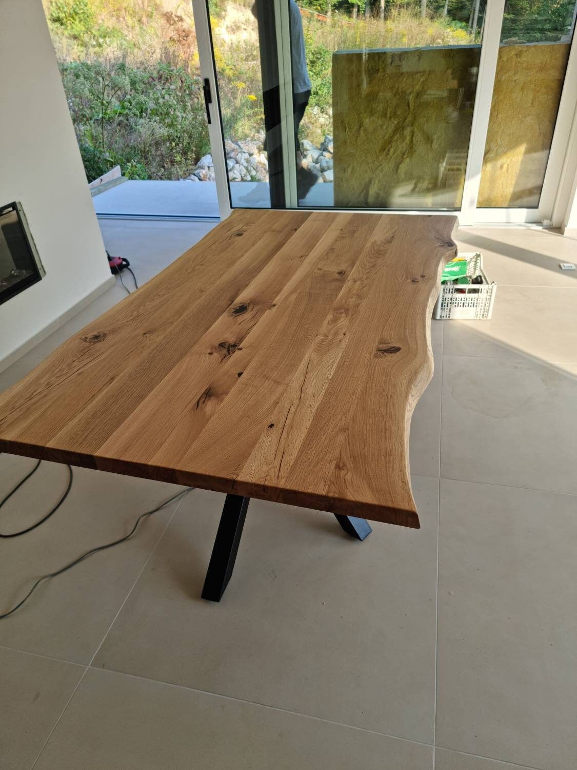 WOODEN DINING TABLE, Live Edge Wood Table, Minimal Wood Table, Straight ...