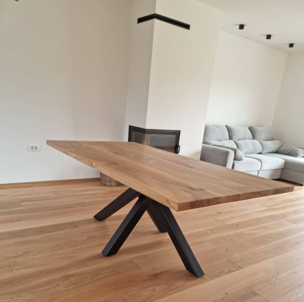 OAK DINING TABLE Solid Wood Dining Table Home Office Table Farmhouse ...