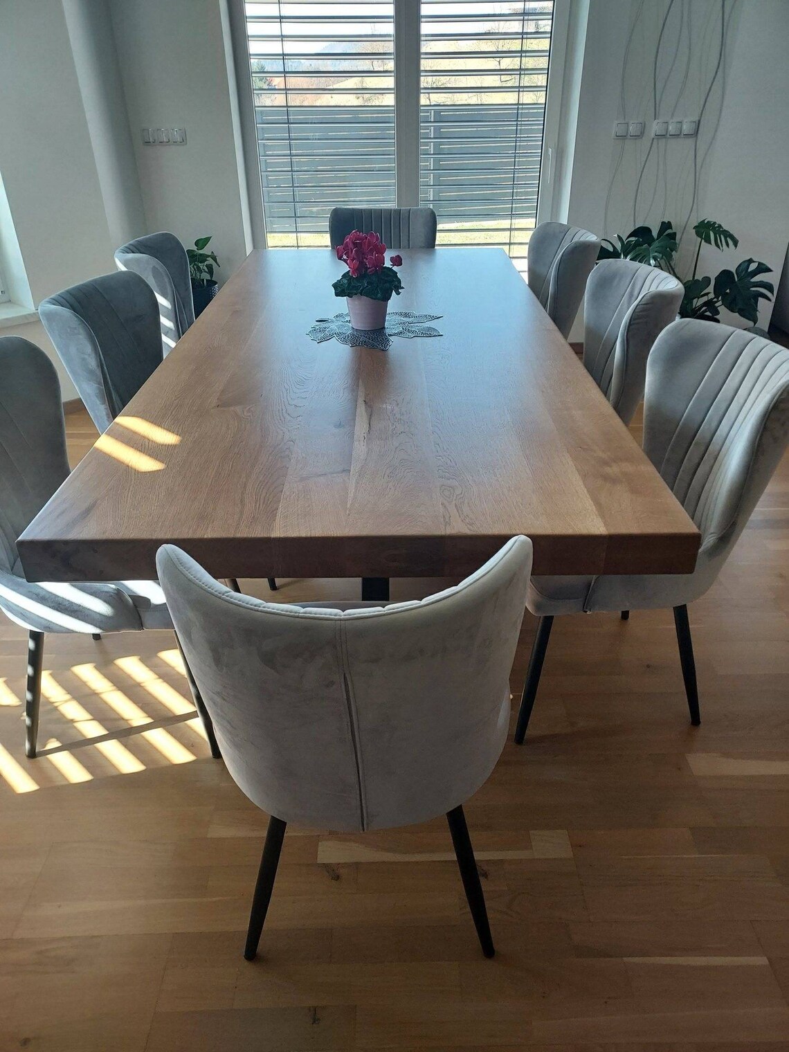 MINIMAL WOOD TABLE, Natural Oak Table, Oak Kitchen Table, Varnish Table ...
