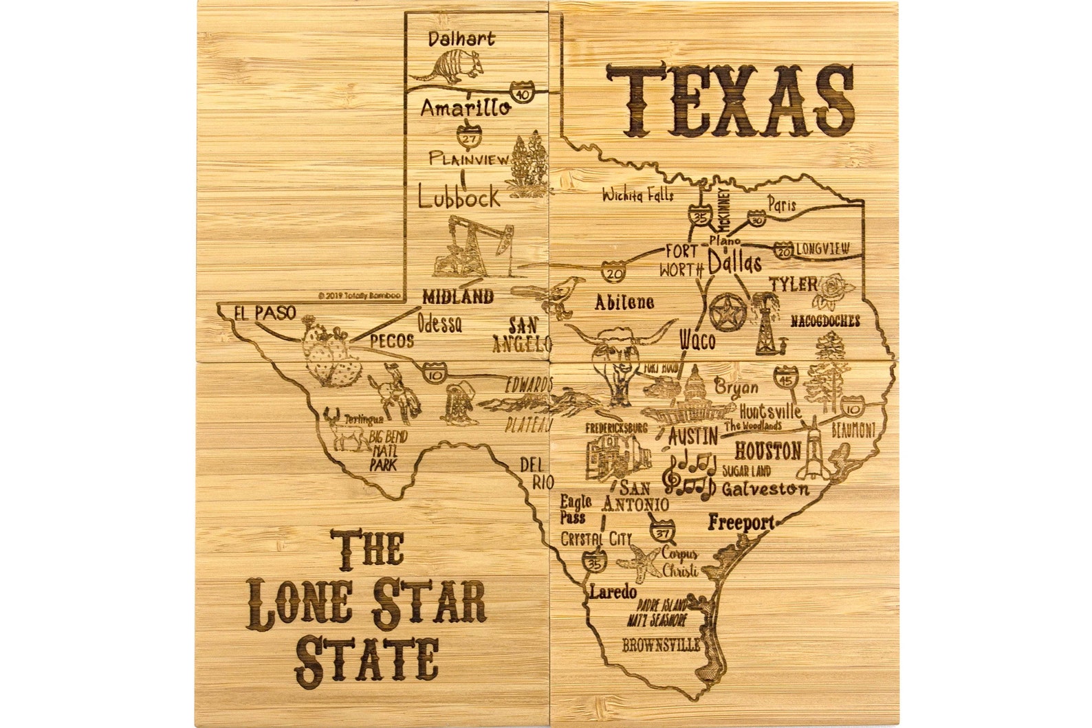 Texas Landmark and State Destination Puzzle Coaster Set 4 - Etsy
