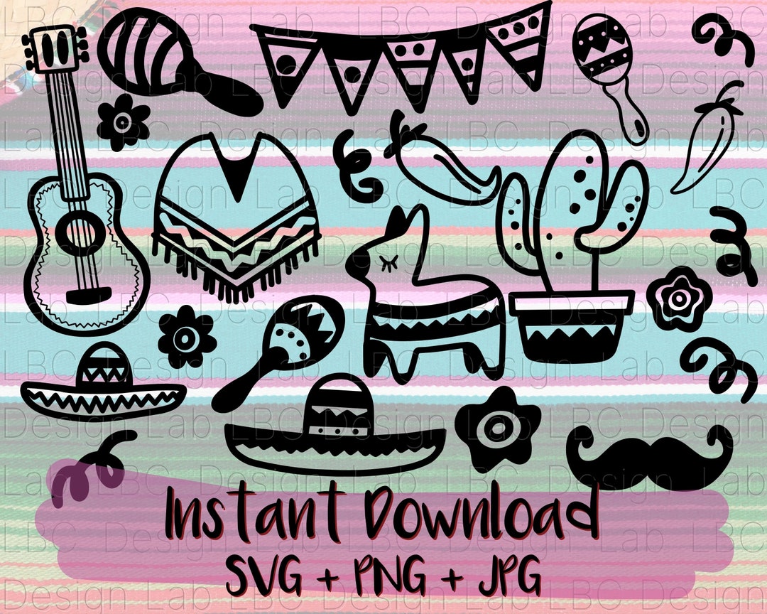 Cinco De Mayo Svg, Fiesta Clipart, Mexican Clipart, Sombrero Svg ...