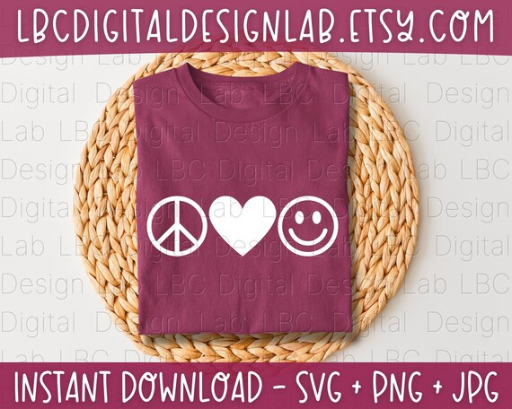 Smiley Face Svg Peace Sign Svg Keychain Svg Bundle Hippie Etsy