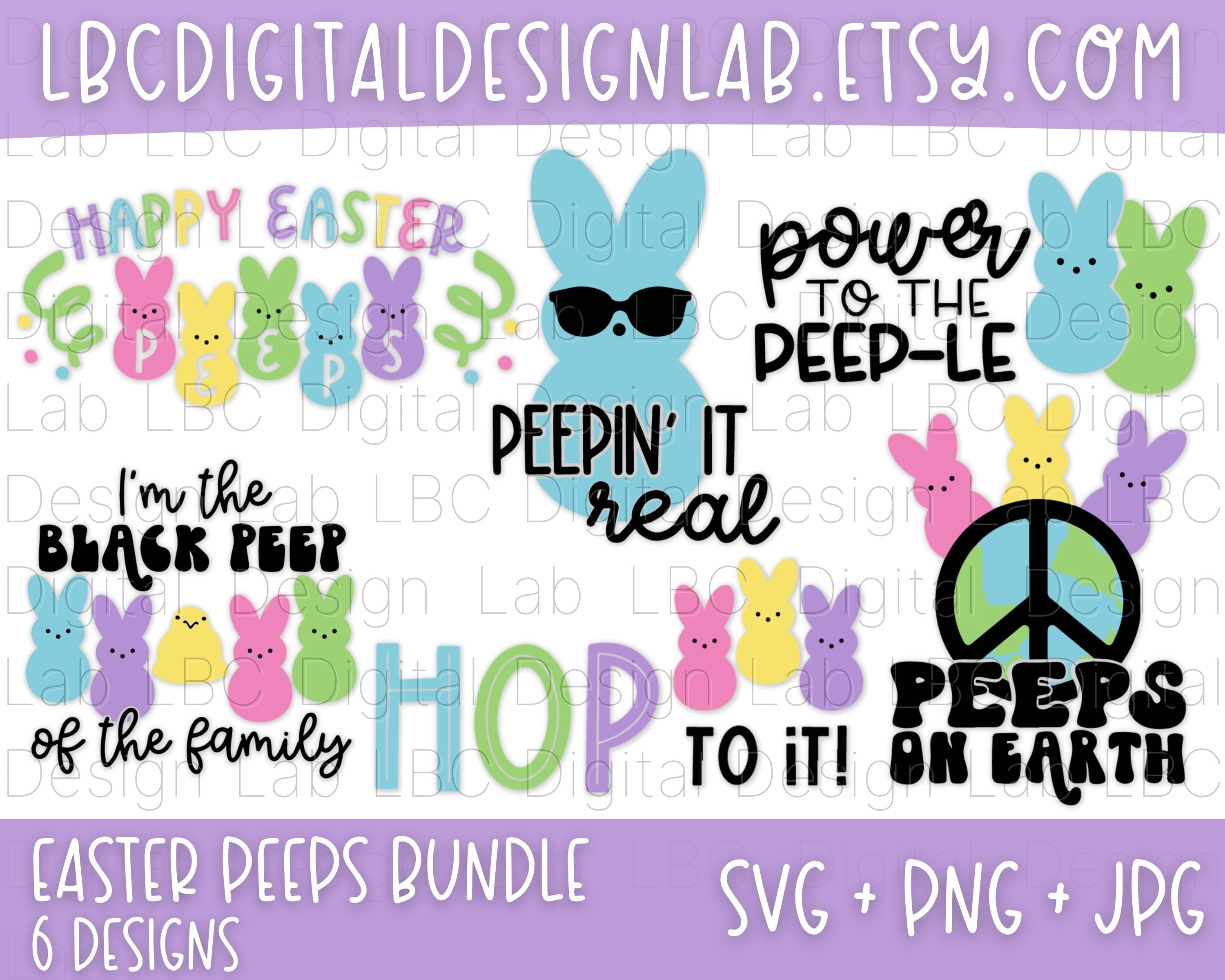 Scrapbooking Happy Easter Peeps Pocket SVG Peeps Clip Art Easter Peeps ...