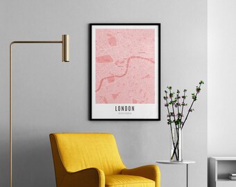 London Relief Map Print - Etsy