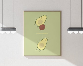 Avocado Printable Poster Horizontal Wall Art Kitchen | Etsy