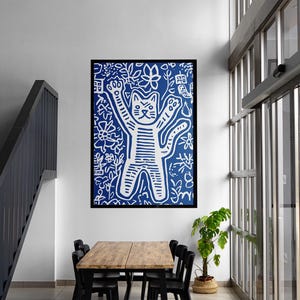 The Dancing Cat Printable Poster - Guardian of Good Vibes - Etsy