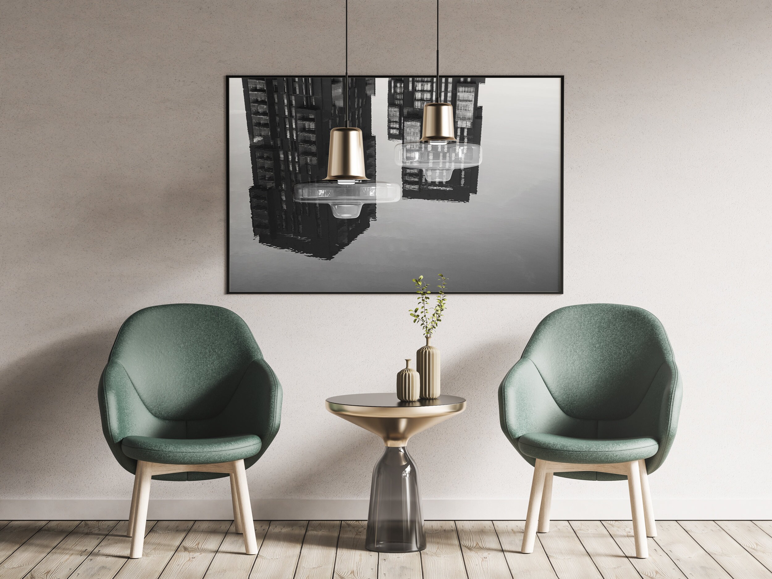 Reflection Architecture Photo Poster Digital Art Printable Poster Black ...