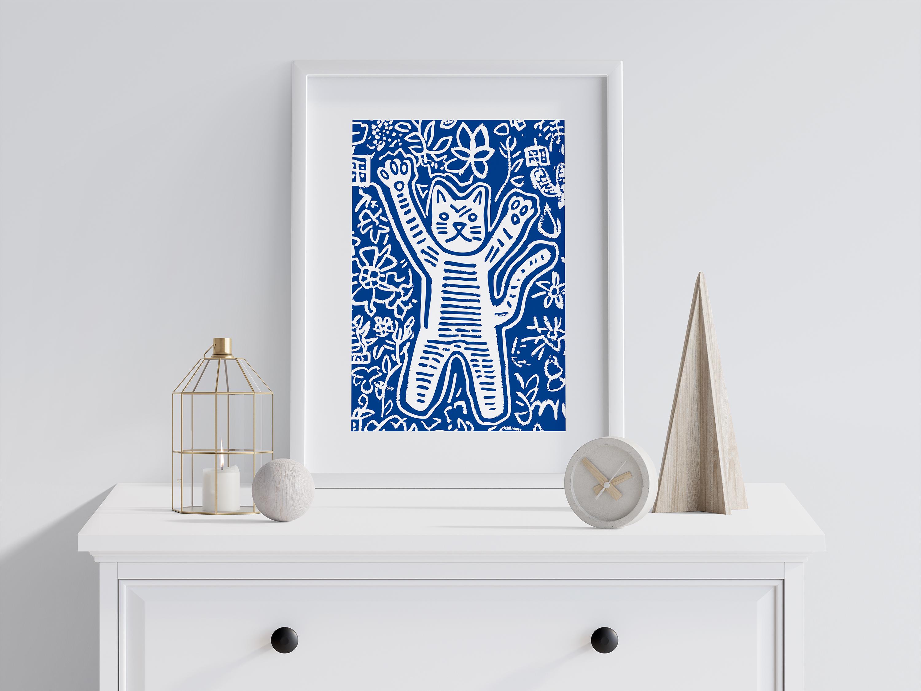The Dancing Cat Printable Poster - Guardian of Good Vibes - Etsy