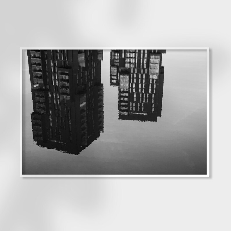 Reflection Architecture Photo Poster Digital Art Printable Poster Black ...