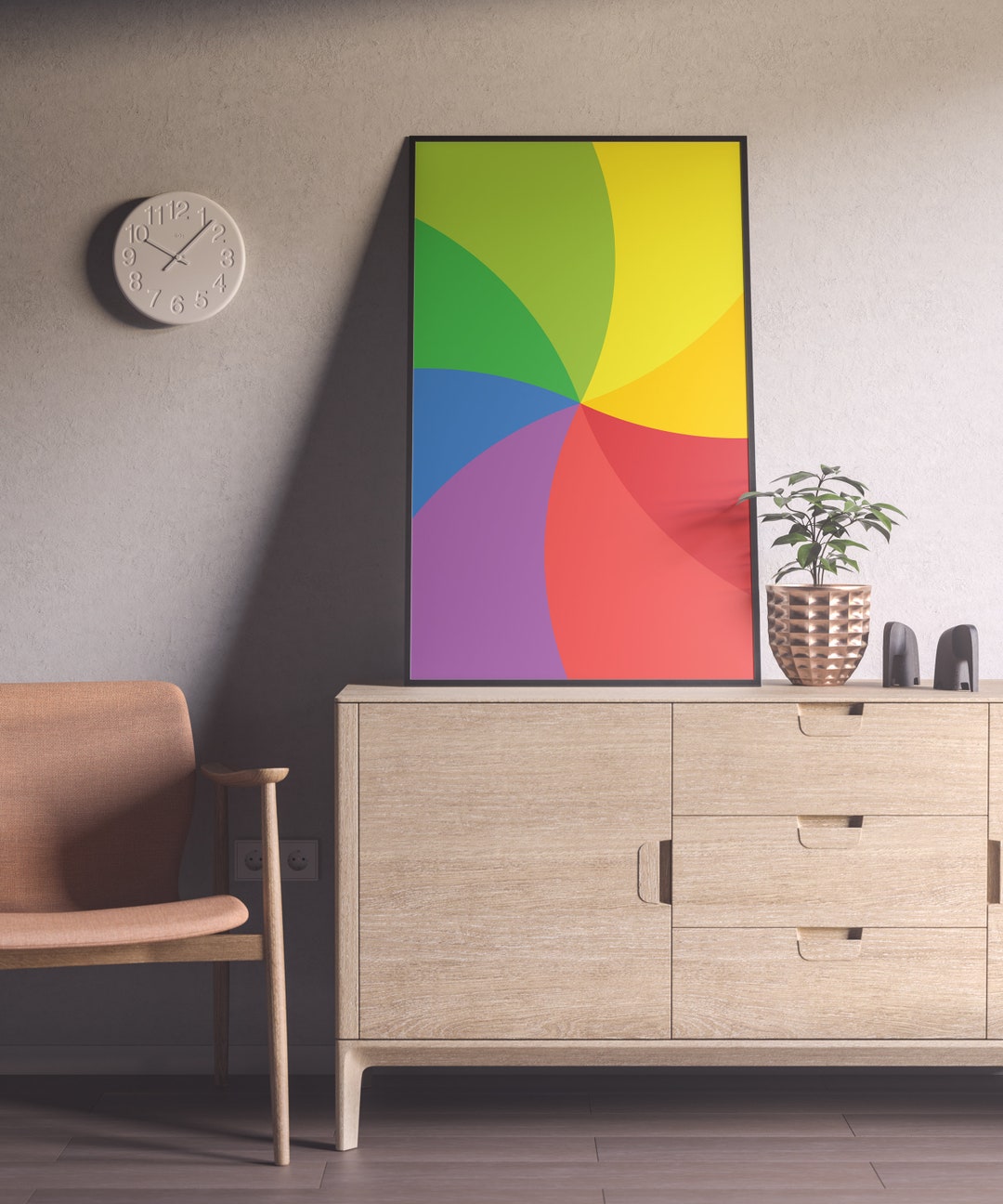 Color Wheel Printable Poster - Wall Art - Bedroom Poster - Beachball ...