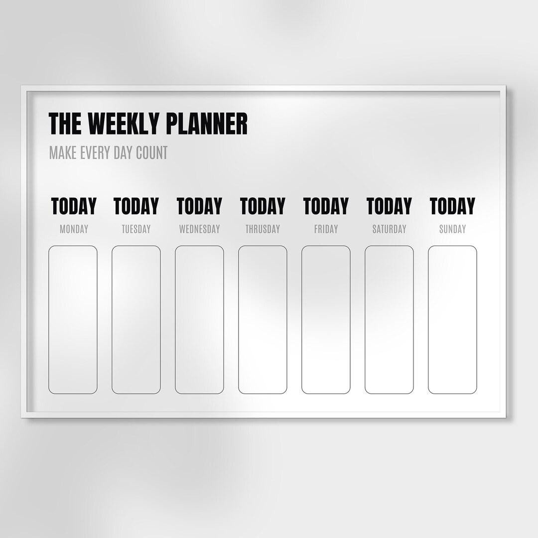 Weekly Planner Printable Poster Wall Art Weekly Planner Poster Wall ...
