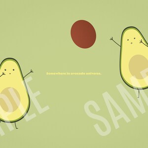 Avocado Printable Poster Horizontal Wall Art Kitchen Poster Vegan Print ...