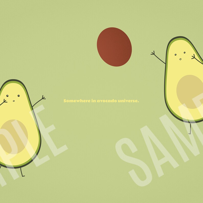 Avocado Printable Poster Horizontal Wall Art Kitchen Poster Vegan Print ...