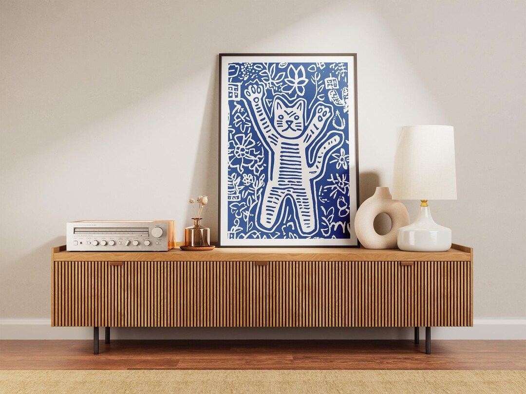 The Dancing Cat Printable Poster - Guardian of Good Vibes - Etsy