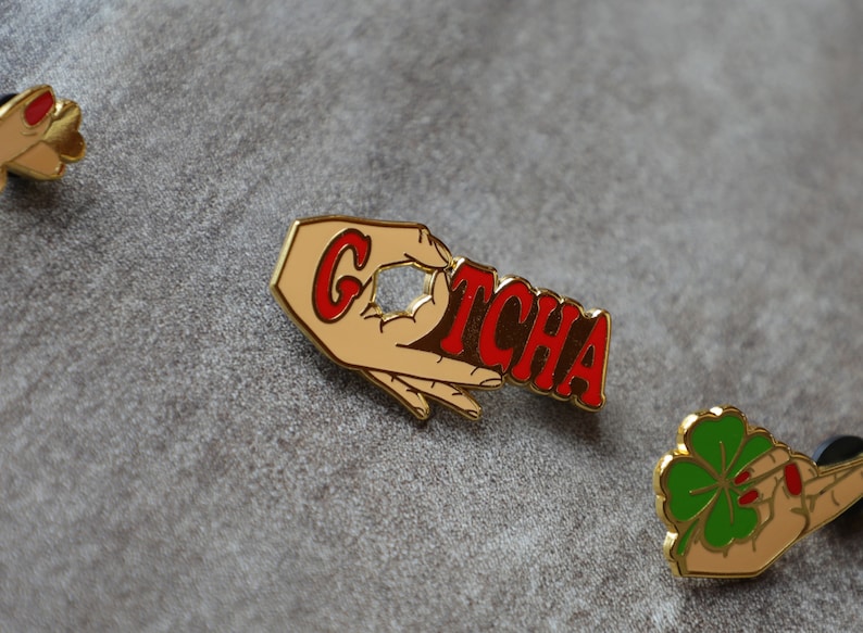 Gotcha Hand Circle Game Hard Enamel Pin Gift - Etsy