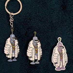 Rich Bender Keychain for Futurama Fans Gift for Keys Holder - Etsy