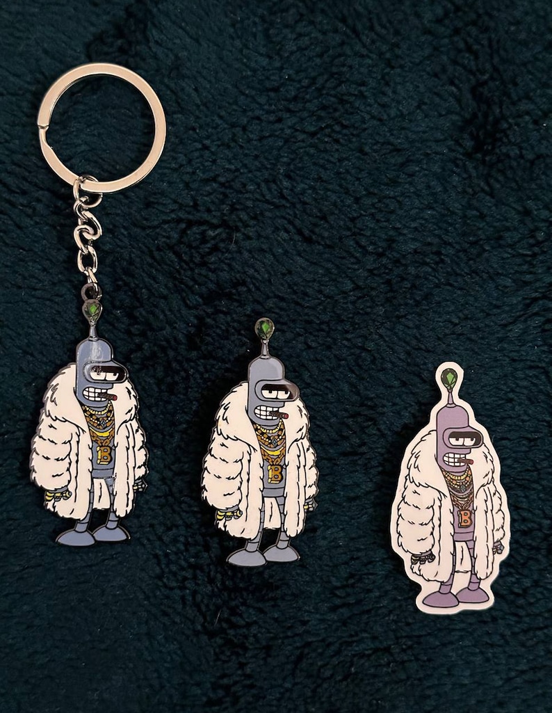 Rich Bender Keychain for Futurama Fans Gift for Keys Holder - Etsy