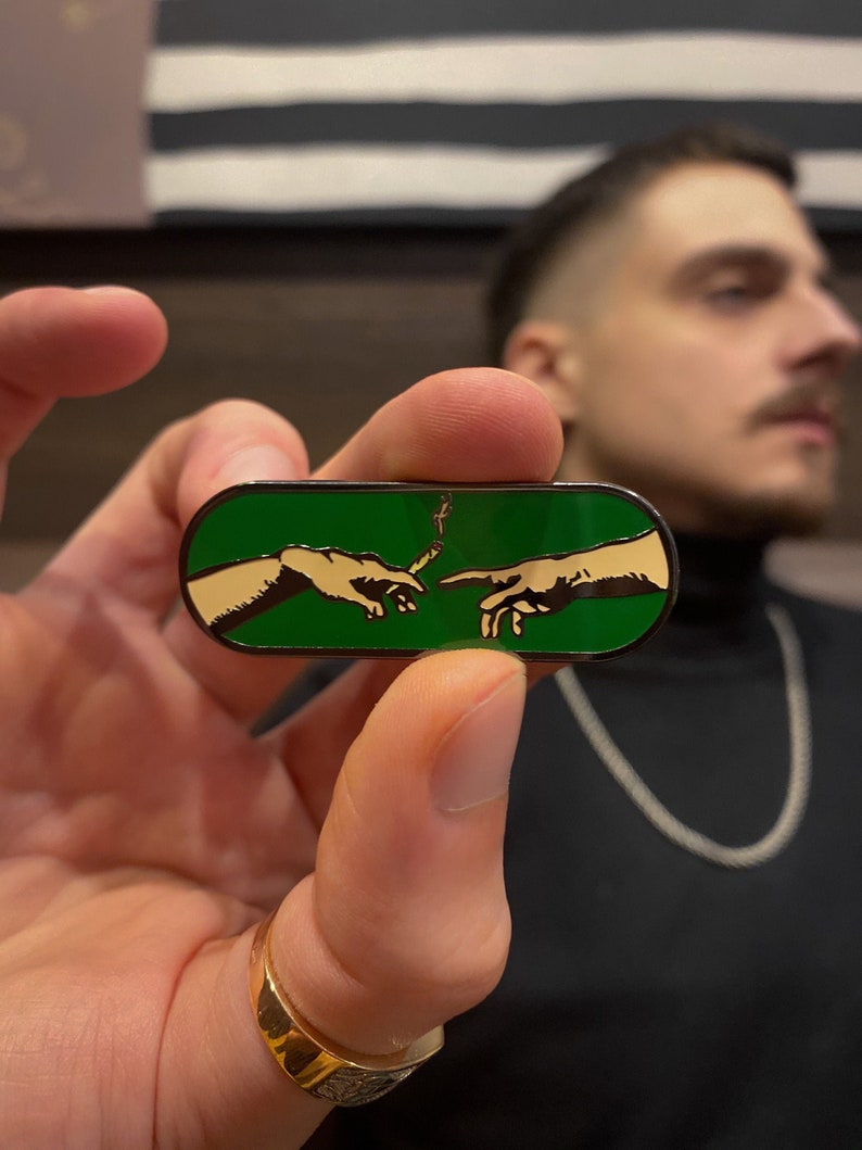 The Creation of Adam With a Blunt Hard Enamel Pin Gift - Etsy