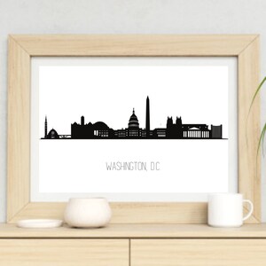 Washington DC Skyline, Wall Decor Art, Travel Poster, Washington DC ...