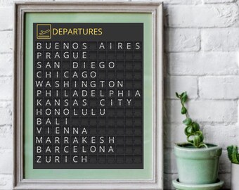 Personalised Custom Travel Poster Departure Board Airport - Etsy