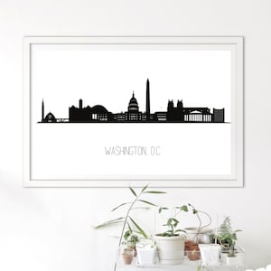 Washington DC Skyline, Wall Decor Art, Travel Poster, Washington DC ...