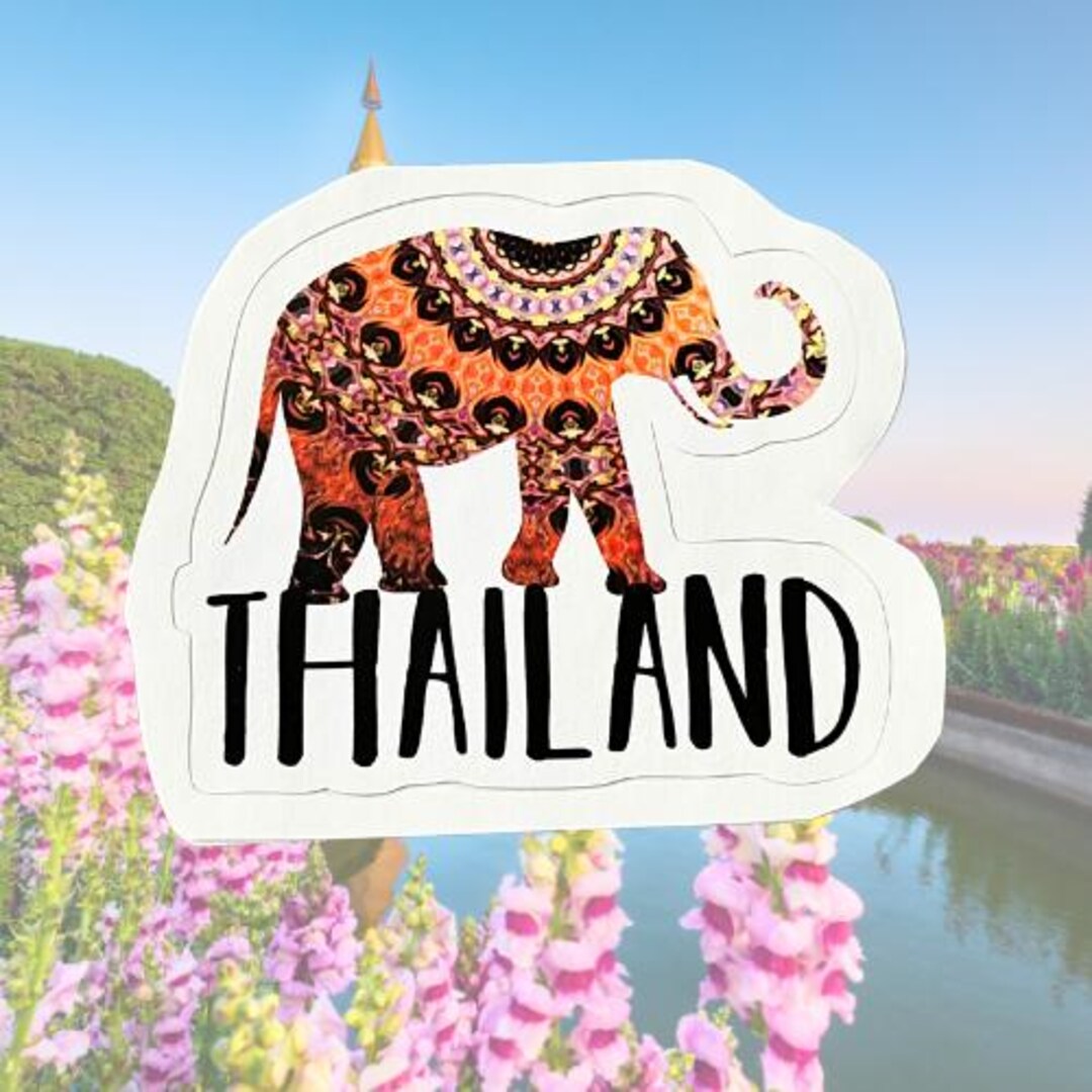 Thailand Elephant Sticker, Thailand Sticker, Bangkok Travel, Southeast ...
