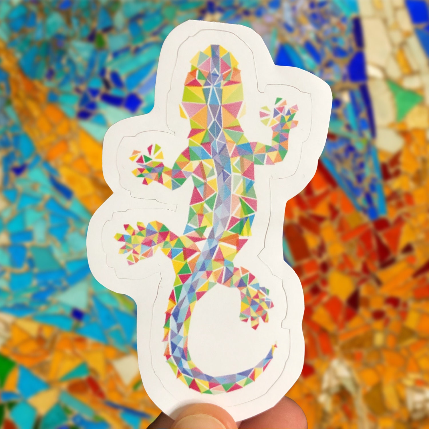 Mosaic Barcelona Salamander/lizard Sticker, Barcelona Spain Sticker ...