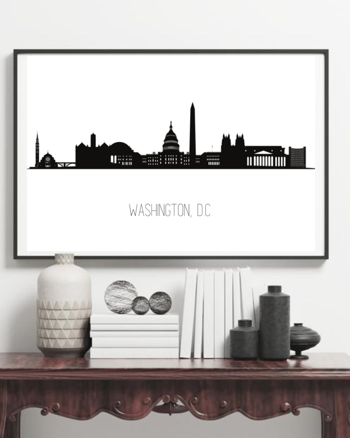 Washington DC Skyline Wall Decor Art Travel Poster - Etsy