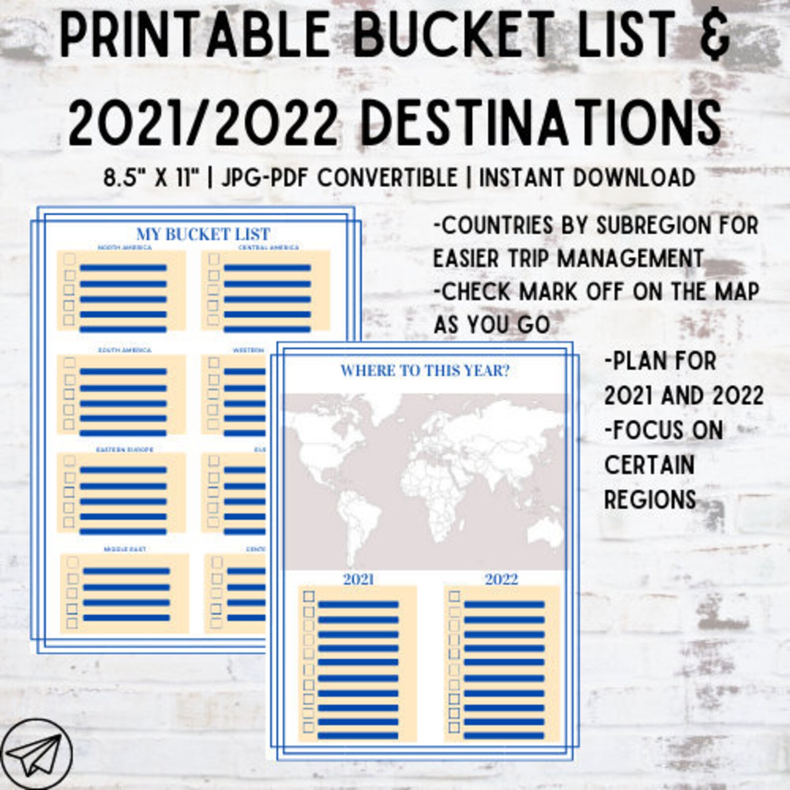World Travel Bucket List by Regions including North America & Western ...
