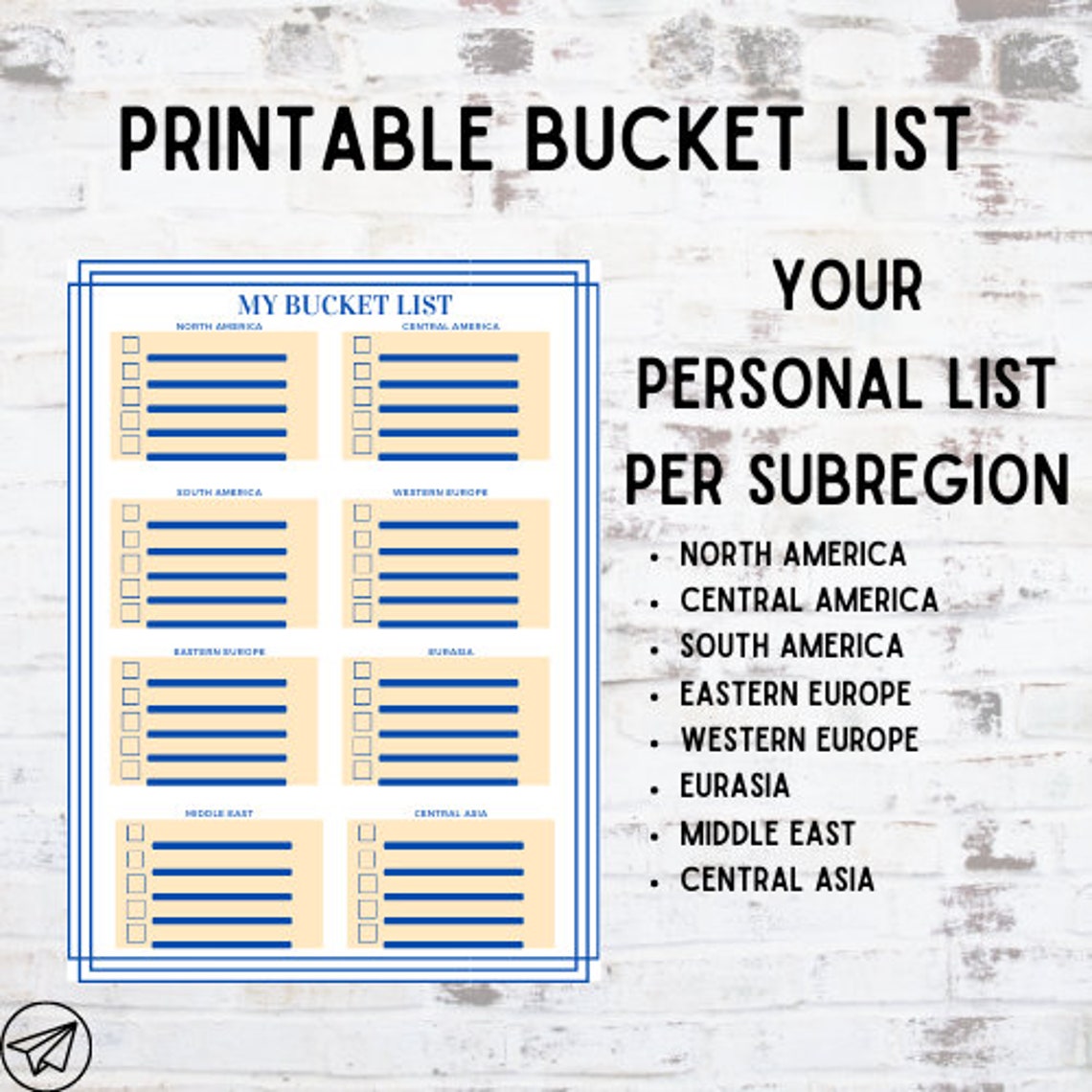 World Travel Bucket List by Regions including North America & Western ...