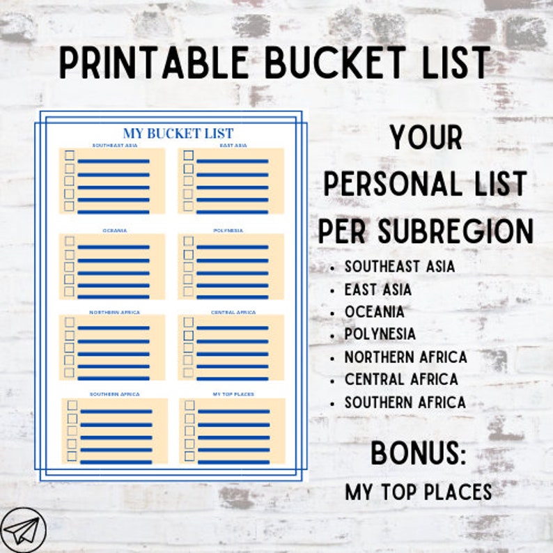 World Travel Bucket List by Regions including North America & Western ...