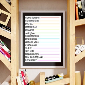 Good Morning Sign Good Morning Print Rainbow Lines - Etsy
