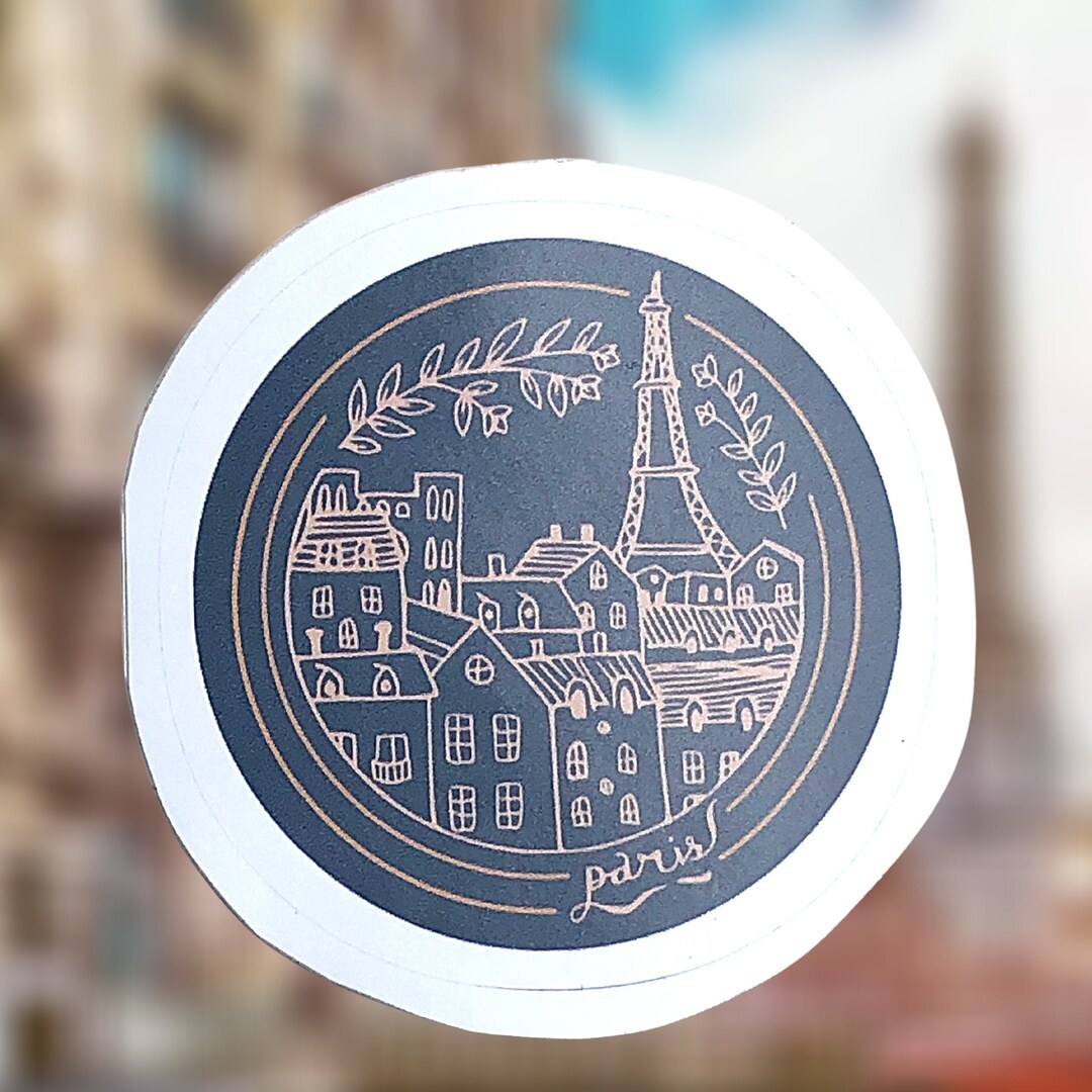 Paris Skyline Sticker With Eiffel Tower Parisian Style European Sticker ...