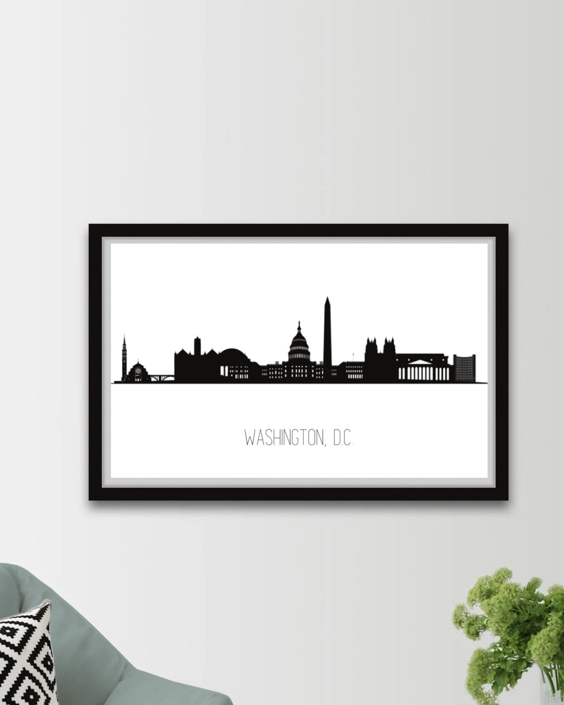 Washington DC Skyline Wall Decor Art Travel Poster - Etsy
