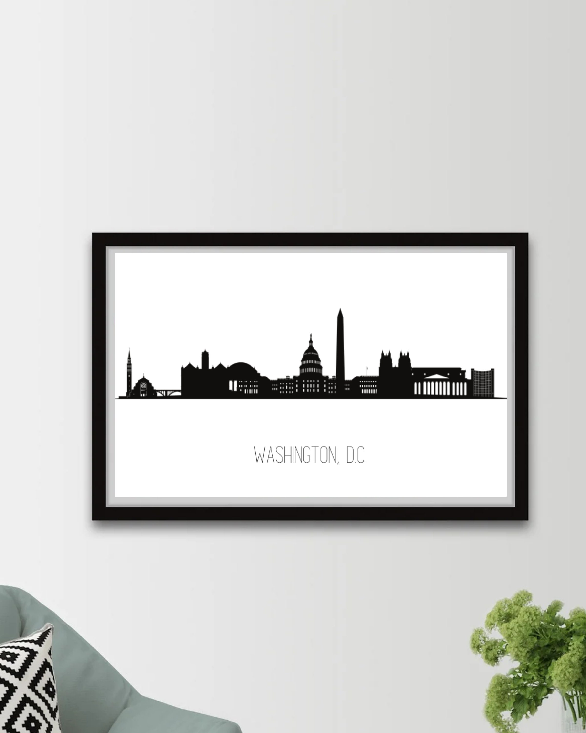 Washington DC Skyline Wall Decor Art Travel Poster - Etsy