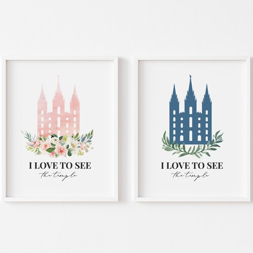 LDS Temple Temple Print I Love to See the Temple Baptism - Etsy