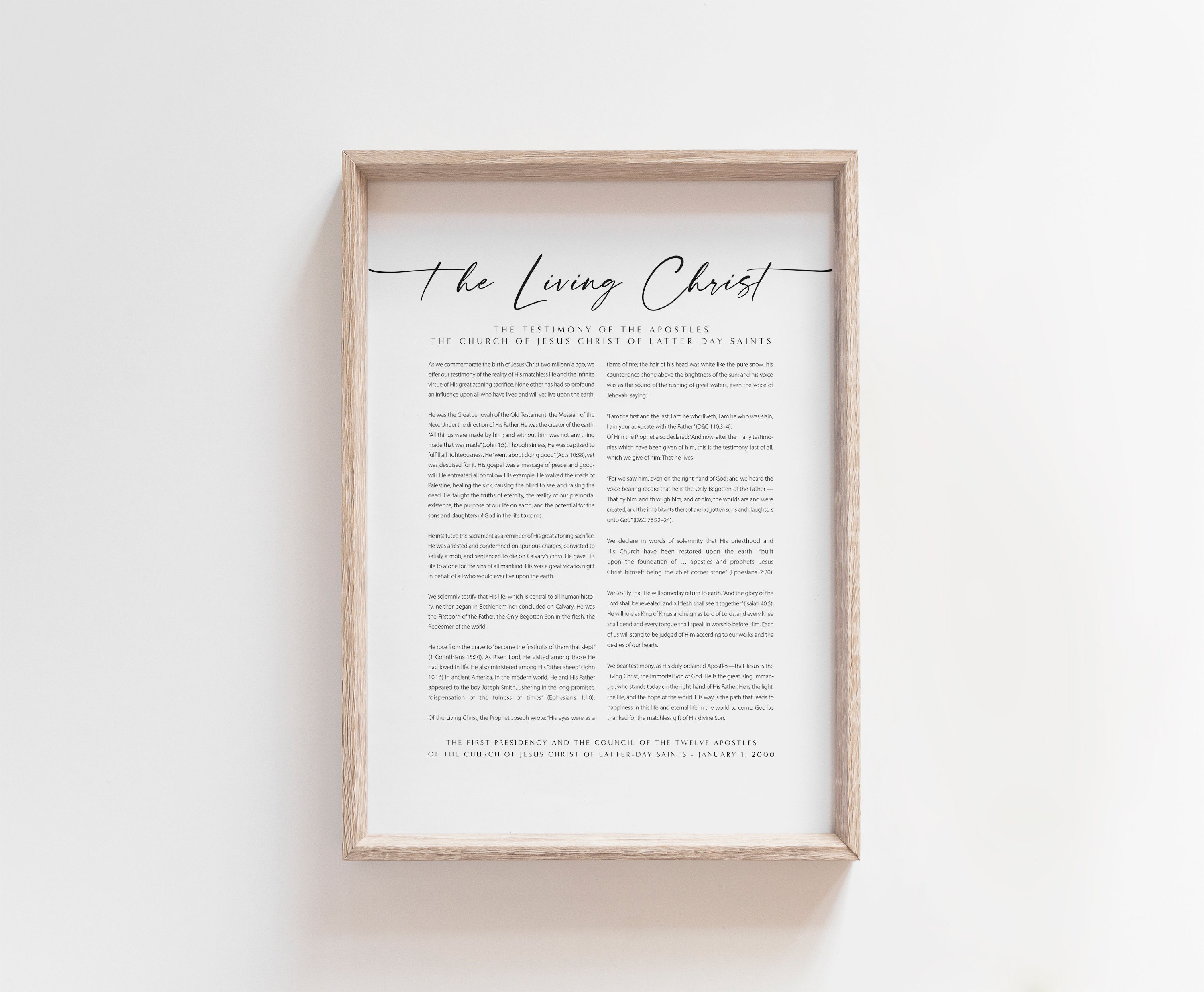 LDS Proclamation Art Prints: Family, Christ, Temple (digital Download ...
