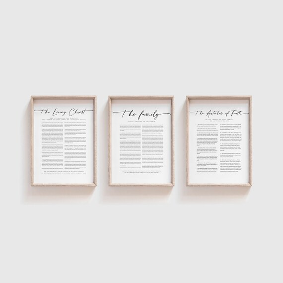 LDS Proclamation Bundle Cursive 5 Sizes Living Christ - Etsy