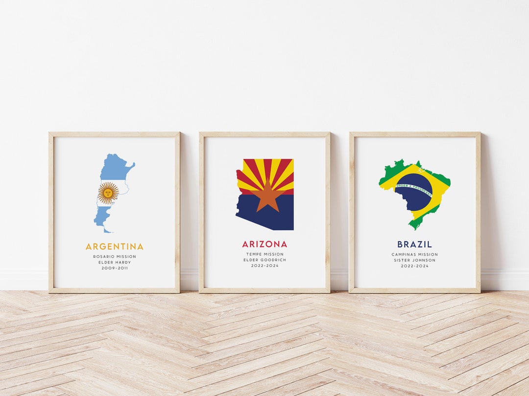 Custom LDS Mission Flag Map Print: Missionary Gift (digital Download ...