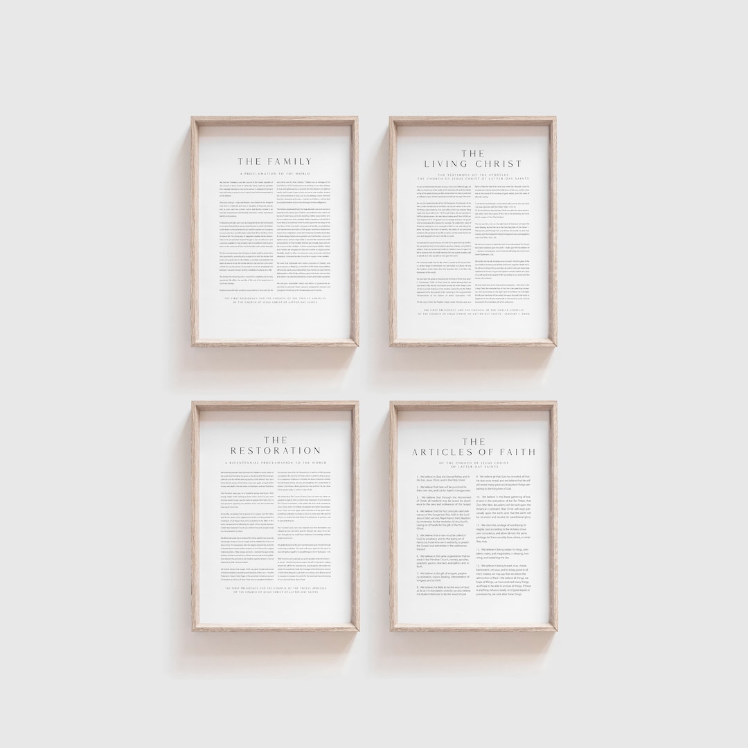 LDS Proclamation Bundle: Family, Christ, Restoration, & Articles of ...