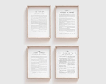LDS Proclamations Bundle, Set of 3, the Articles of Faith, the Family ...