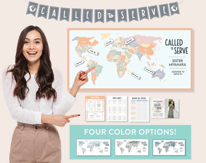 LDS Mission Reveal Party Printable Includes World Map, USA Map, Guess ...