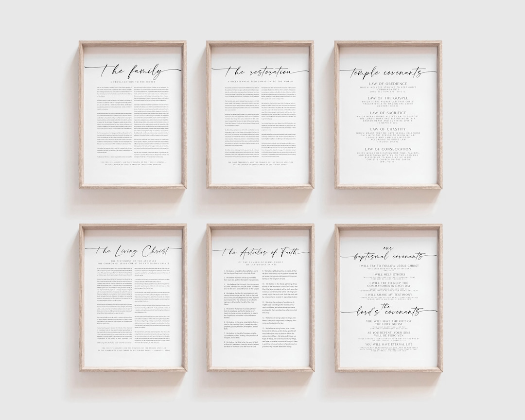 LDS Proclamation Art Prints: Family, Christ, Temple (digital Download ...