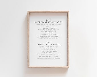 Latter Day Saint Baptismal Covenants Printable | LDS Baptism Poster ...