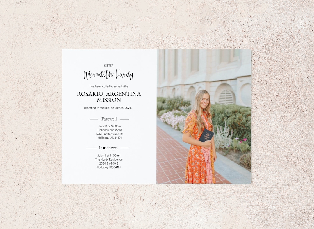 Editable LDS Missionary Announcement Printable (corjl) - Etsy
